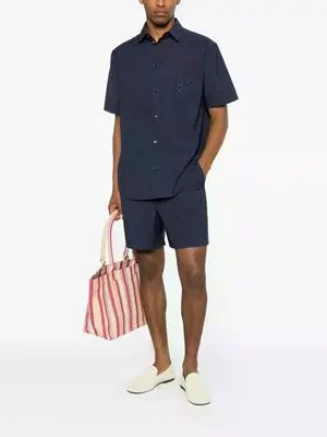 Loewe X Paula's Ibiza Anagram-embroidered Shorts - Blue