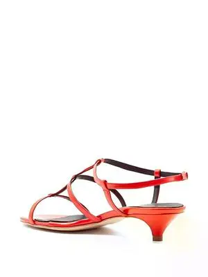 JULIE DEE Strappy Kitten-heel Sandals - Red