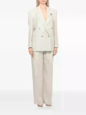 LARDINI Linen Double-breasted Blazer