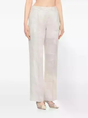 LARDINI Prince Of Wales Linen Trousers