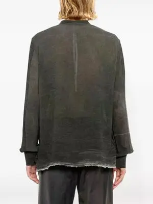 LABEL UNDER CONSTRUCTION Distressed-effect Band-collar Shirt