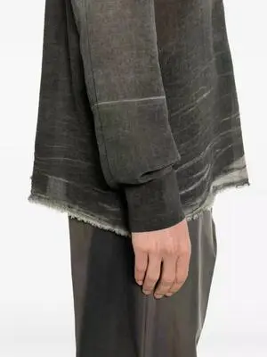 LABEL UNDER CONSTRUCTION Distressed-effect Band-collar Shirt