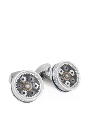 Tateossian Septa Gear Round Cufflinks - Silver