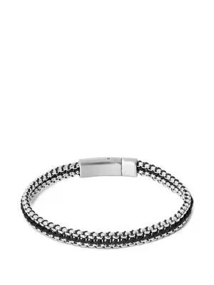 Tateossian Woven-detail Box-chain Bracelet - Silver