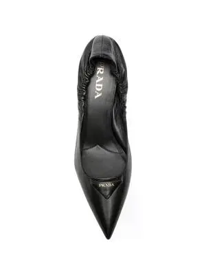 Prada Logo-plaque Ruched Pumps