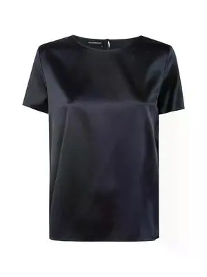 Emporio Armani Silk Satin Blouse - Blue