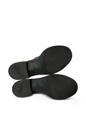 Prada Brushed Leather Loafers - Black