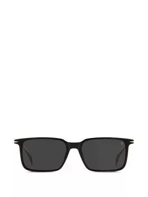 DB EYEWEAR BY DAVID BECKHAM Rectangle Frame Sunglasses With Gold-tone Hardware - Black