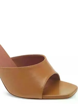 Amina Muaddi Lupita Fluted-heel Mules - Brown