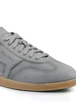 Santoni Logo-print Suede Sneakers