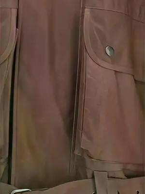 Calvin Klein Isa Belted Leather Jacket