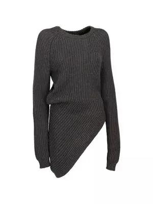 LANVIN Asymmetrical Ribbed Knit Sweater