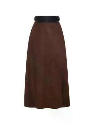 Adam Lippes Caspian Checked Maxi Skirt