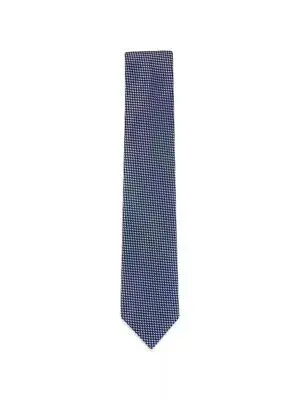 Zegna Micro-patterned Silk Tie - Blue