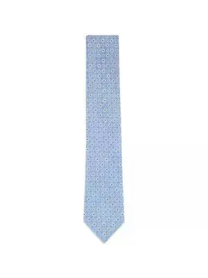Zegna Geometric Patterned Tie - Blue