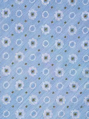 Zegna Geometric Patterned Tie - Blue