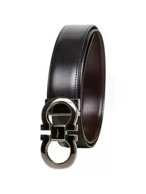 FERRAGAMO Gancini Reversible Belt - Brown