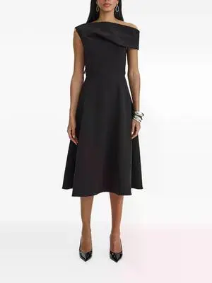 MOOS STUDIO Off-shoulder Draped Midi Dress
