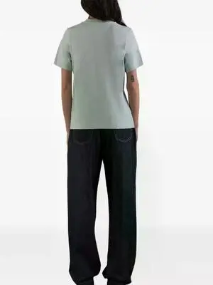 MOORER Aqua Garment-dyed T-shirt