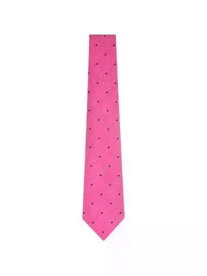 Kiton Polka-dot Silk Tie - Pink