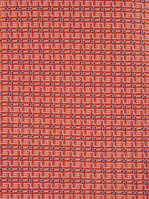 Kiton Geometric Pattern Silk Tie - Orange