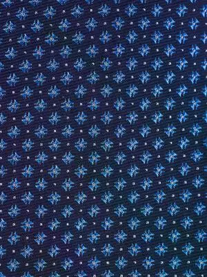 Kiton Silk Geometric Pattern Tie - Blue
