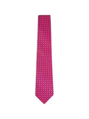 Kiton Geometric-pattern Silk Tie - Red