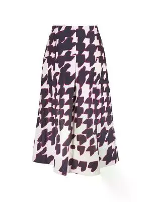 ODEEH Abstract Print Pleated Skirt