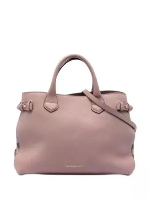 Burberry Medium Calfskin And House Check Banner Satchel