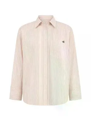 Calvin Klein Striped Logo Plaque Shirt