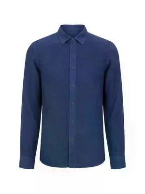 120% Lino Long-sleeved Linen Shirt - Blue