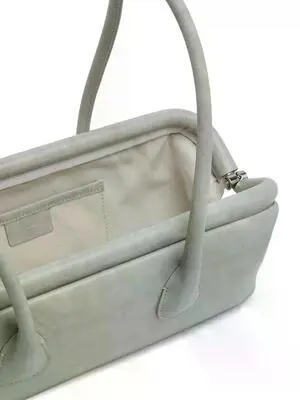 OSOI Boat Wide Leather Shoulder Bag - Grey