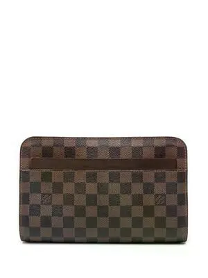 LOUIS VUITTON Damier Ebene Saint Louis Pochette Clutch Bag
