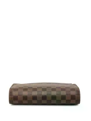 LOUIS VUITTON 2004 Damier Ebene Saint Louis Pochette Clutch Bag - Brown