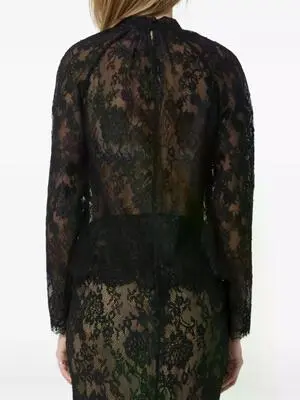SELF-PORTRAIT Laced High Neck Long Sleeve Blouse