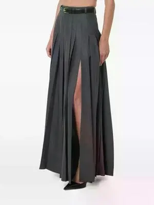 SELF-PORTRAIT Belted Pleated Maxi Skirt