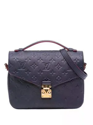 LOUIS VUITTON Monogram Empreinte Pochette Metis Satchel - Blue