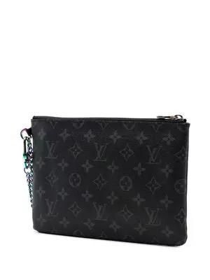 LOUIS VUITTON Monogram Eclipse Flash Fragment Ipad Case Clutch