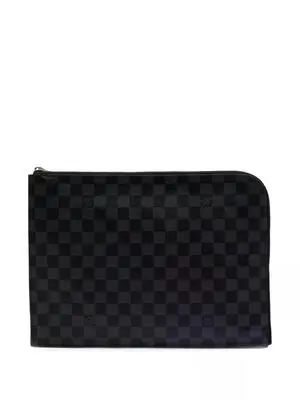 LOUIS VUITTON 2017 Damier Graphite Pochette Jour Gm Clutch Bag - Black