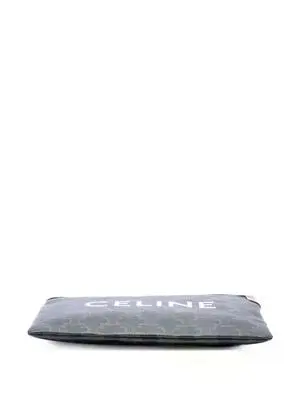 Celine Triomphe Coated Canvas Clutch Bag - Brown
