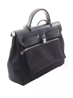 Hermès 2020 Toile Herbag Zip 31 Satchel - Black