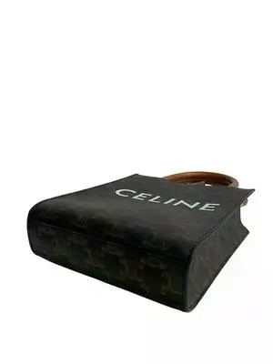 Celine 2021 Mini Triomphe Coated Canvas Vertical Cabas Satchel