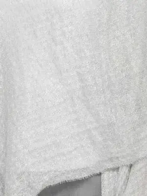 PANICALE Lurex Patterned Frayed Poncho