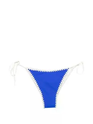 LESLIE AMON Lucy Crochet-trim Bikini Bottom - Blue