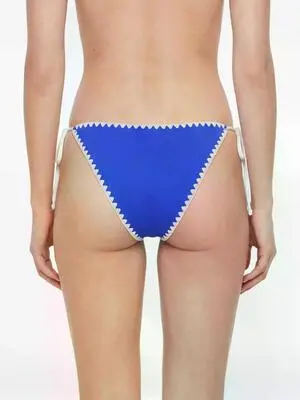 LESLIE AMON Lucy Crochet-trim Bikini Bottom - Blue