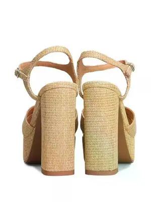 BIBI LOU Primrose Woven Platform Sandals - Neutrals