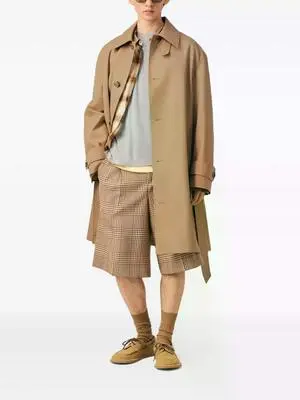 AMI Paris Water-repellent Cotton Twill Belted Mac Coat - Neutrals