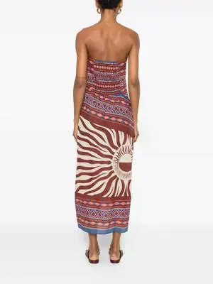 Johanna Ortiz Paraiso Agreste Strapless Dress - Red