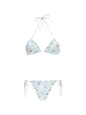 MC2 SAINT BARTH Striped Crab Print Bikini