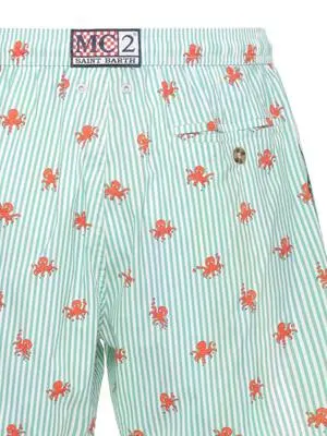 MC2 SAINT BARTH Striped Swim Shorts With Octopus Print